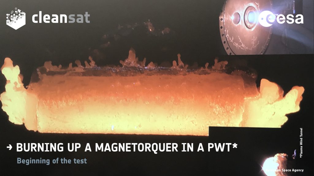 Burning up a magnetorquer in a plasma wind tunnel – The Clean Space blog
