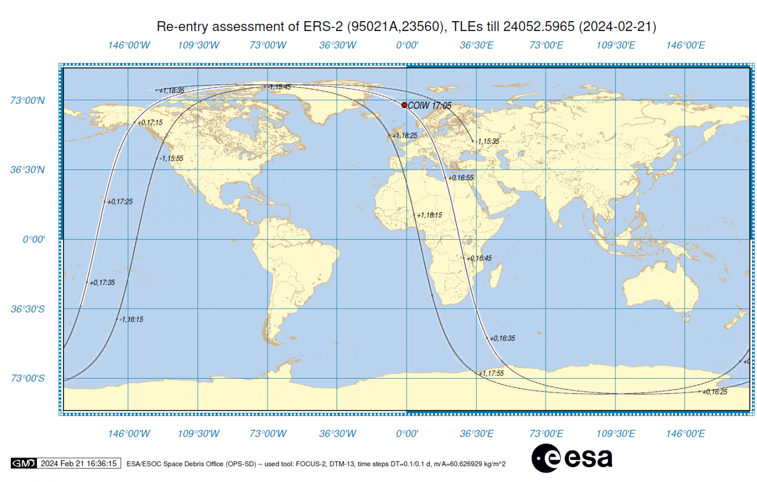 ERS-2 reentry – live updates – Rocket Science
