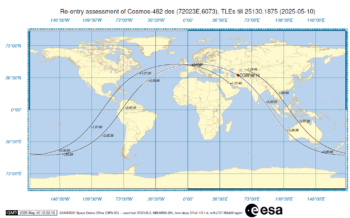 Reentry prediction Soviet-era Venera Venus lander (Cosmos-482 descent ...